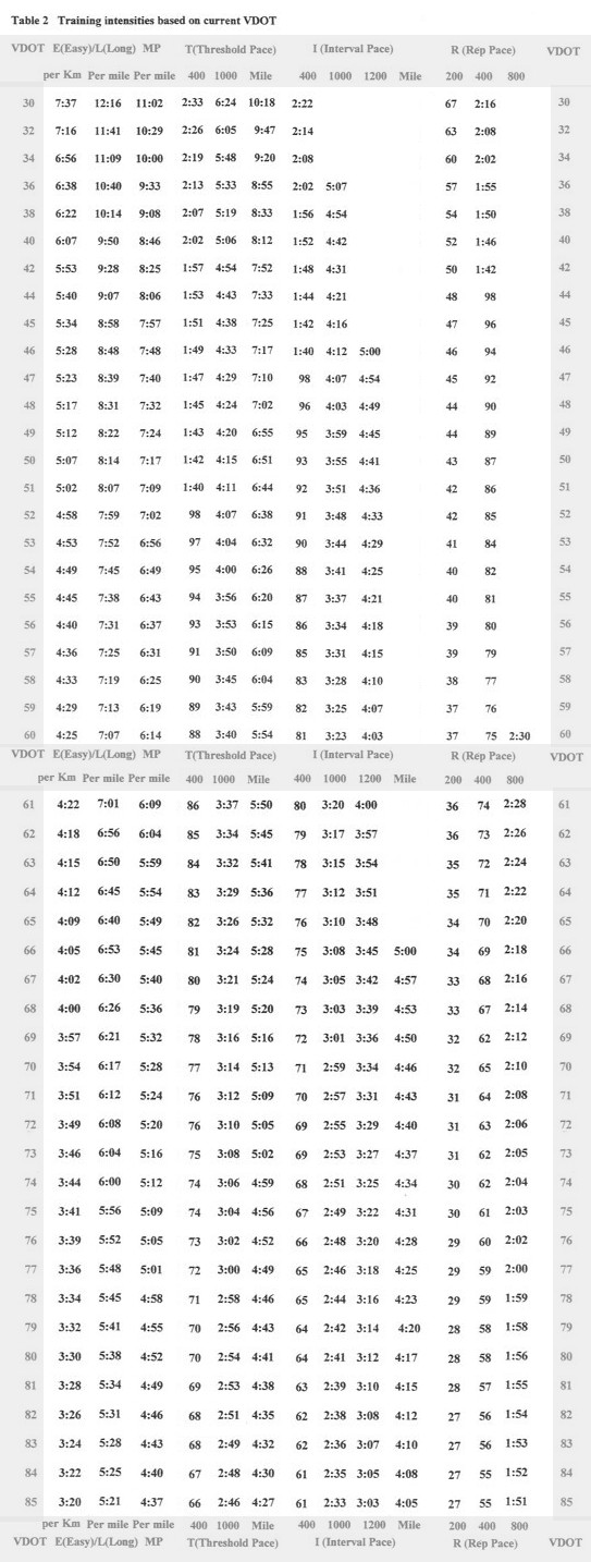 VDOT・・・・仮想VO2max（最大酸素摂取量）？: ふぁんらん's blog